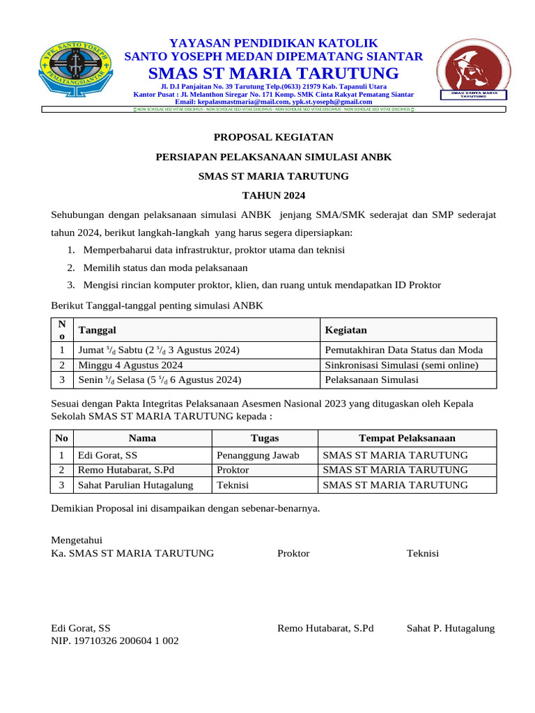 Proposal Simulasi Anbk | PDF