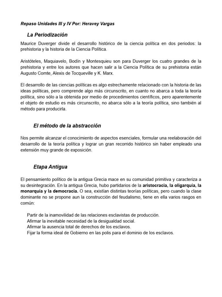 Repaso Unidades III y IV | PDF