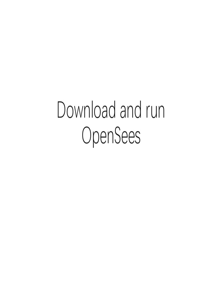 How To Start Opensees | PDF