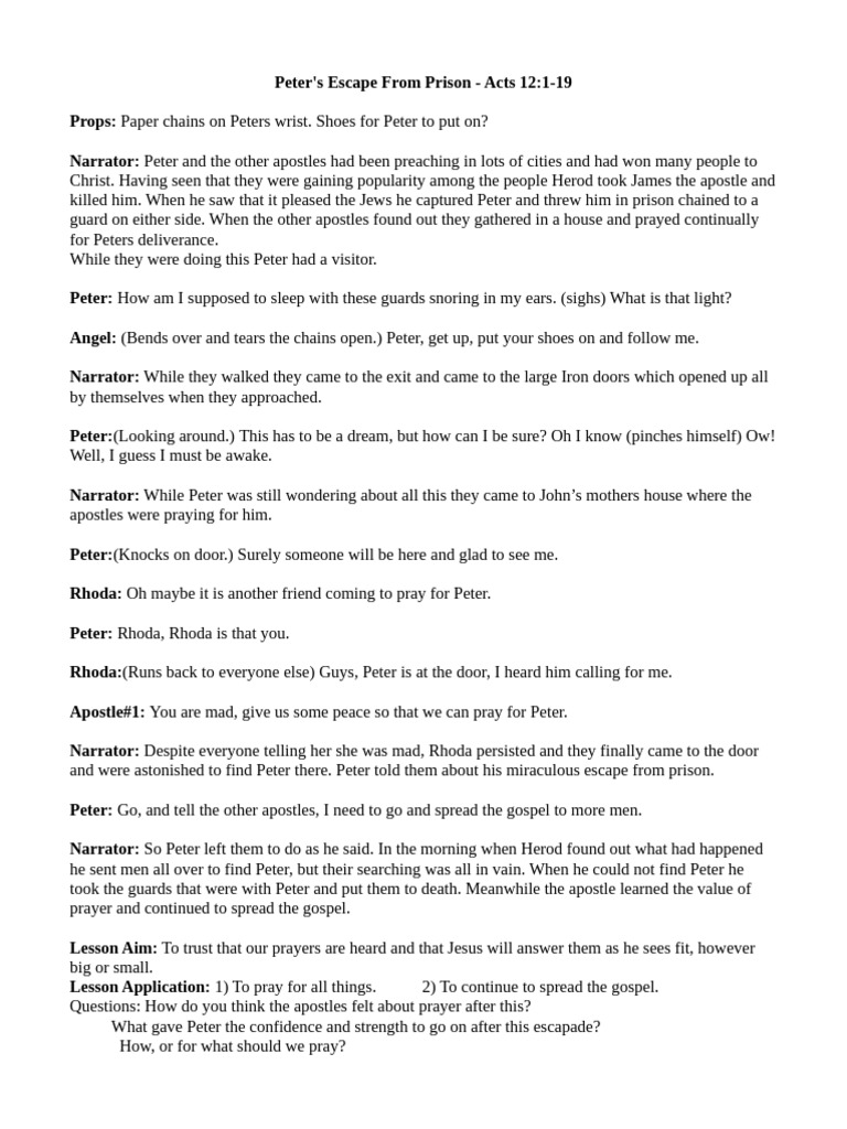 Peters Escape From Prison | PDF