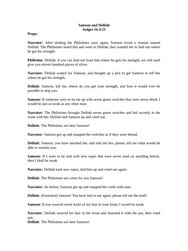 Samson and Delilah | PDF