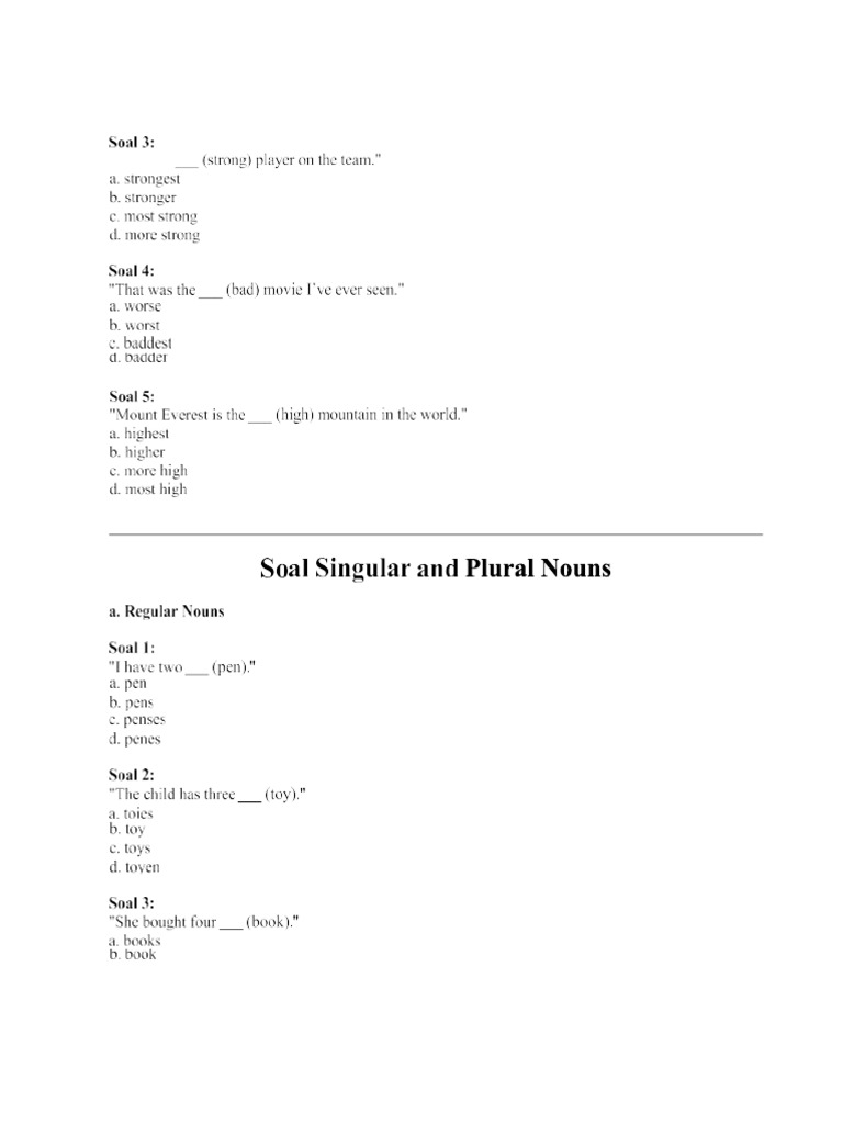 Sing Plural Noun | PDF