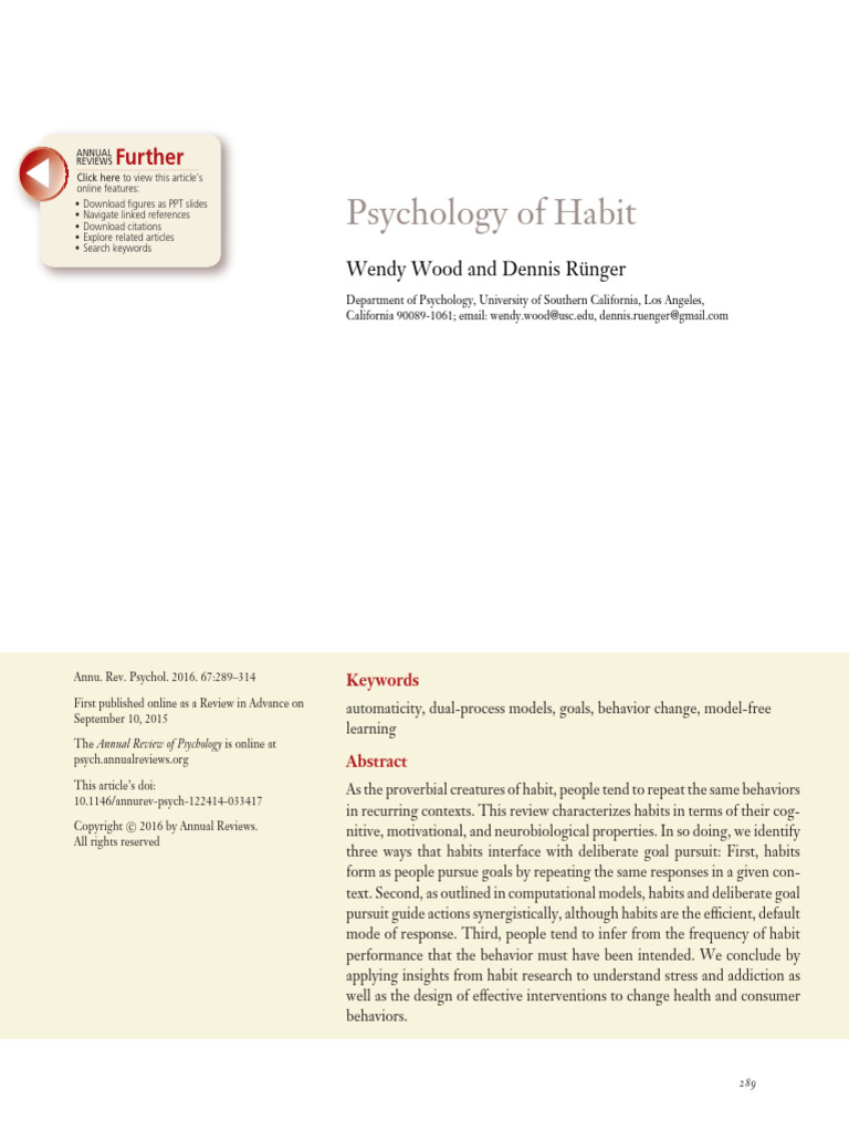Habit Psychology | PDF