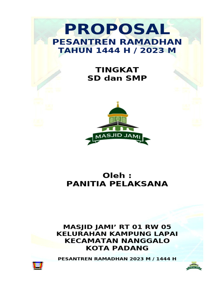 1. Proposal Pesantren Ramadhan 2023 | PDF