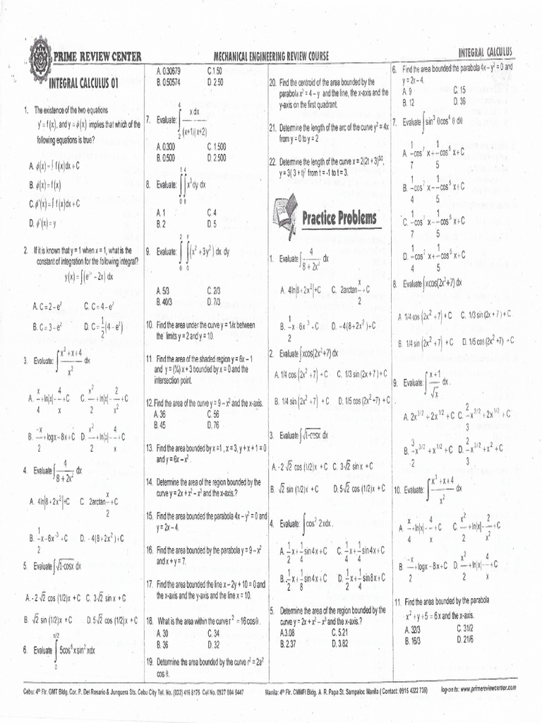 MATH - Integral Calculus 01 | PDF MATH - Integral Calculus 01 | PDF