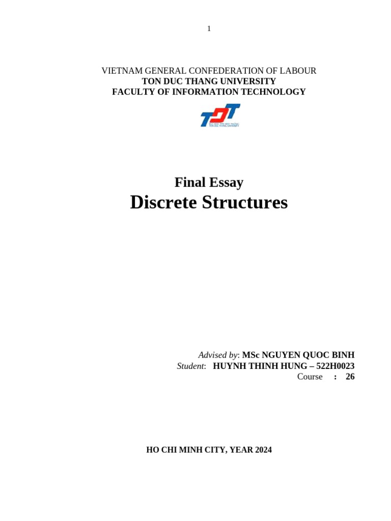 Discrete Structures: Final Essay | PDF
