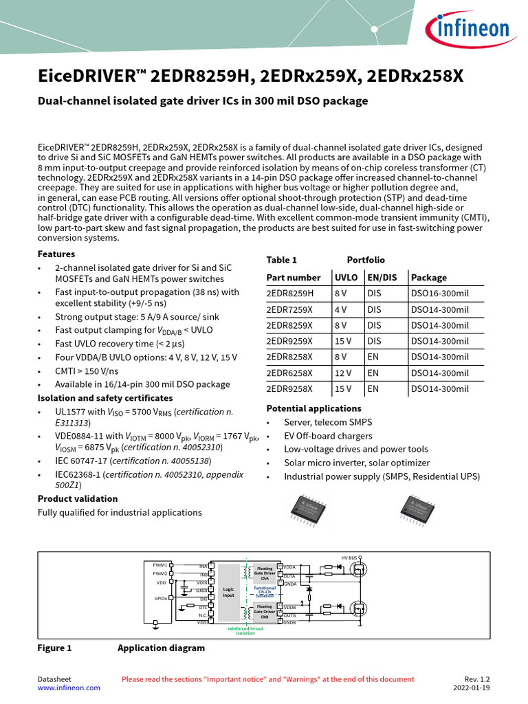 Infineon 2EDR8258X DataSheet v01 02 En | PDF