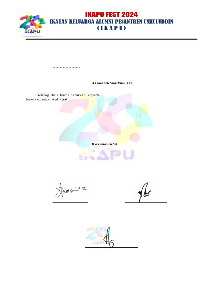 Surat Cuti IKAPU FEST 2024 | PDF