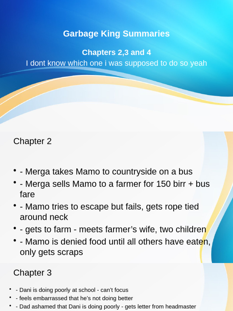 Garbage King Summaries | PDF