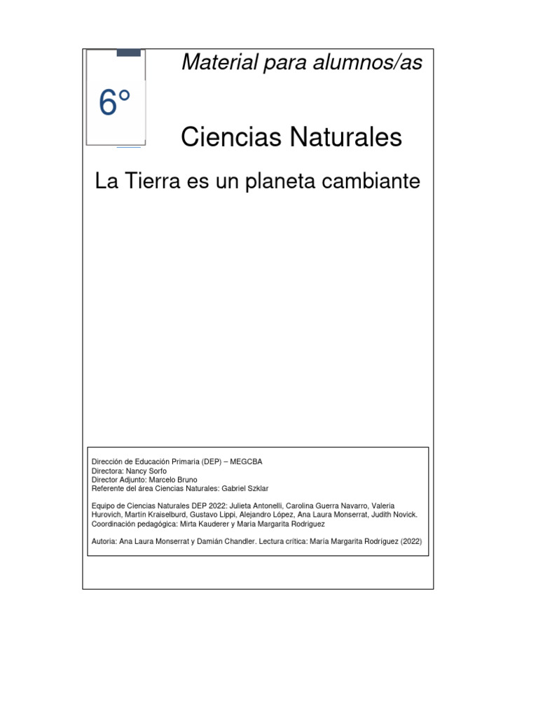 6°-Cambios en La Tierra-Estudiantes | PDF