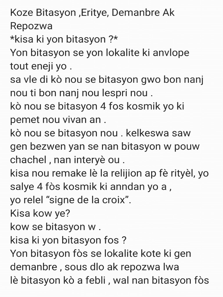 Bitasyon e Demanbre | PDF