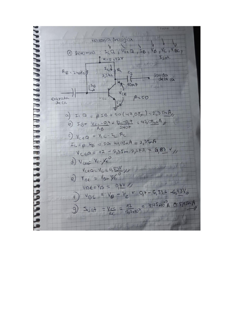 Electronica Analogica Ejercicios | PDF