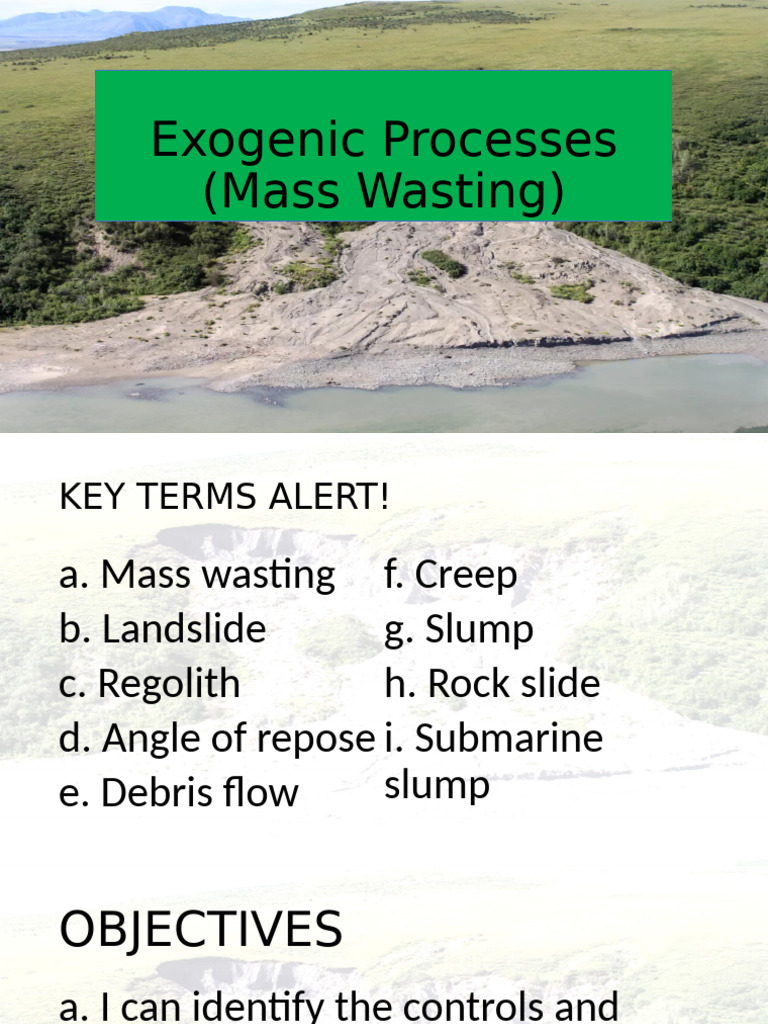 Exogenic Processes (Mass Wasting) | PDF