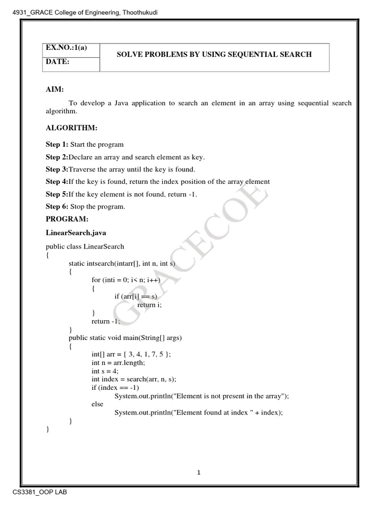 III Cse Cs3381 Oop Lab | PDF