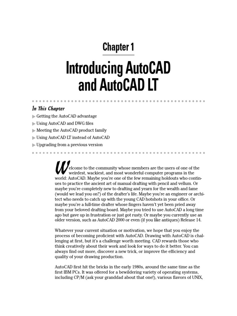 Introducing Autocad and Autocad LT: in This Chapter | PDF