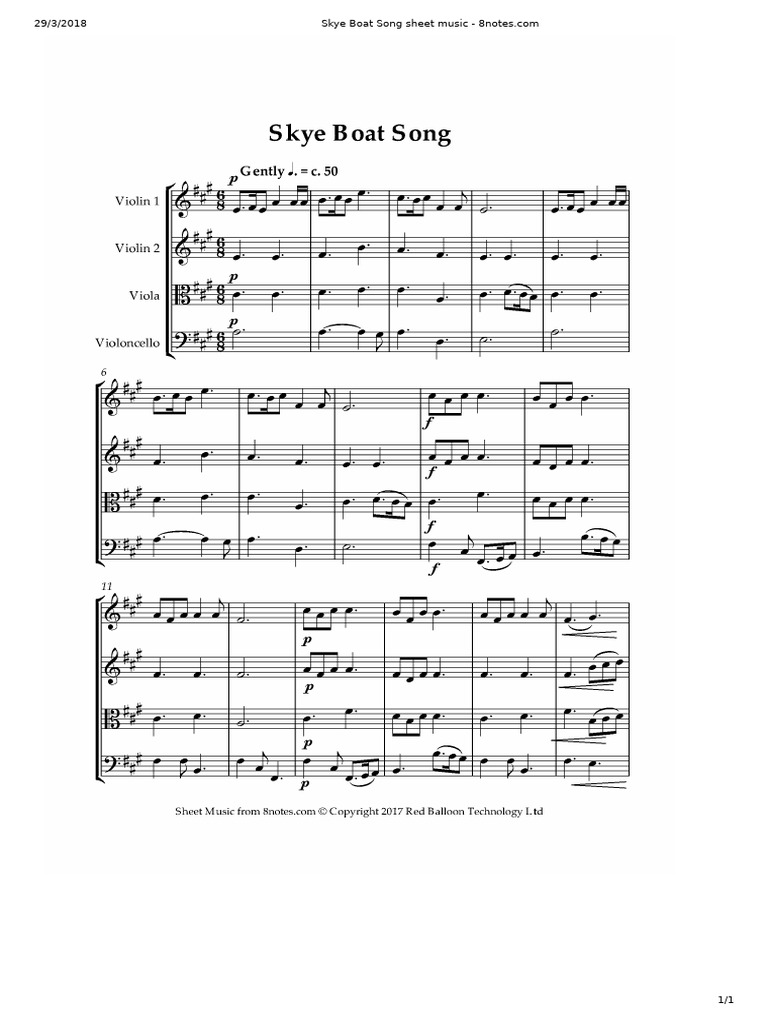 Skye Boat Song Sheet Music - 1 | PDF