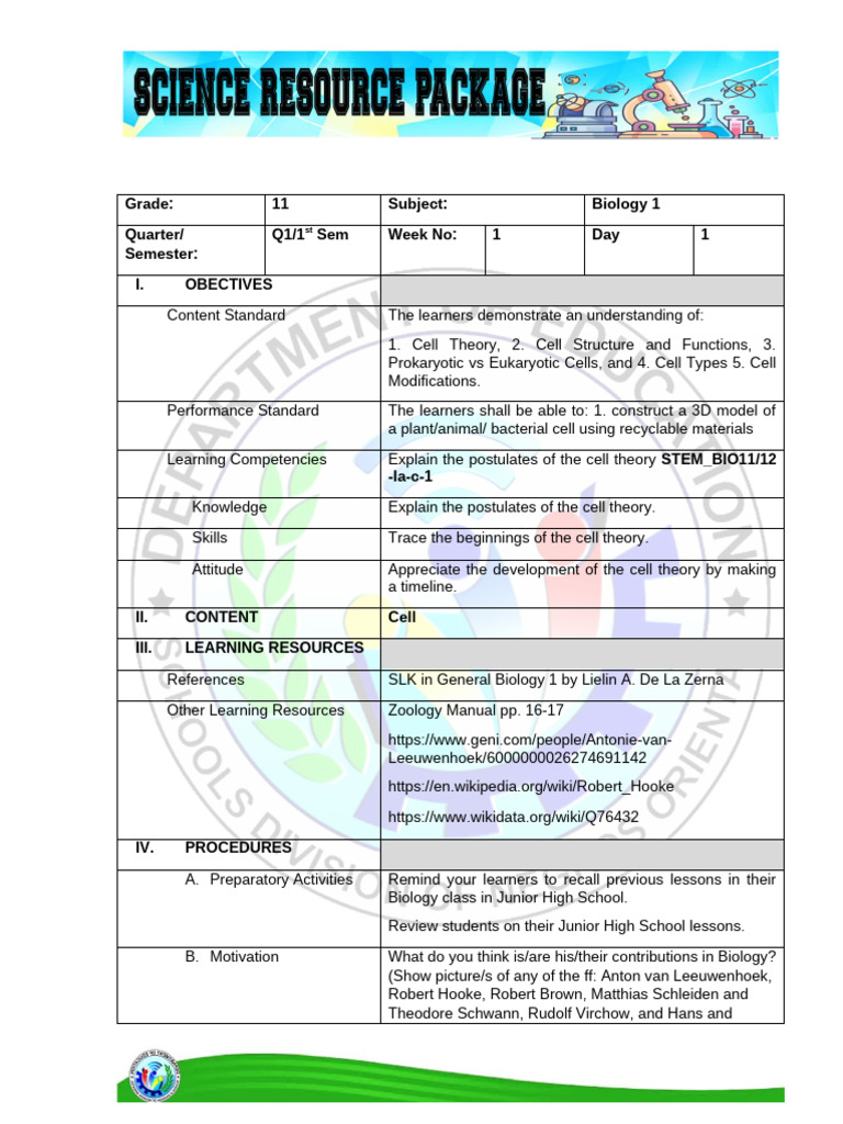Genbiology1 - Com1 - Day1 | PDF | Cell (Biology) | Social Science