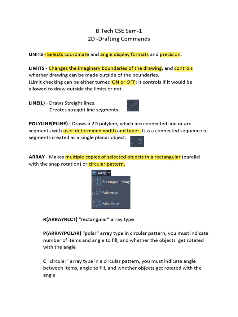 AutoCAD Commands | PDF