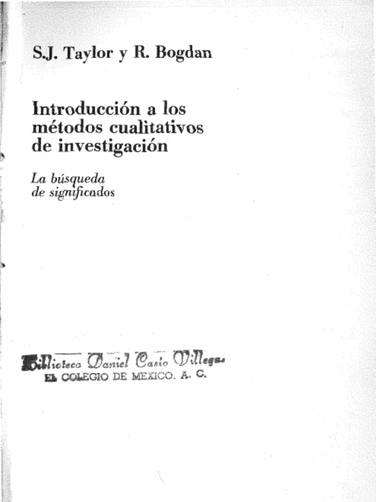 Taylor y Bogdan (1985) Introducción a los métodos Cap 5 (1) | PDF