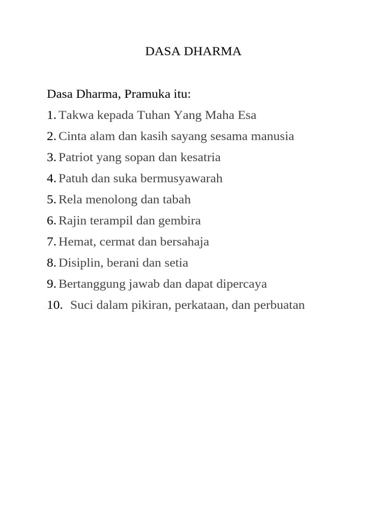 Dasa Dharma | PDF