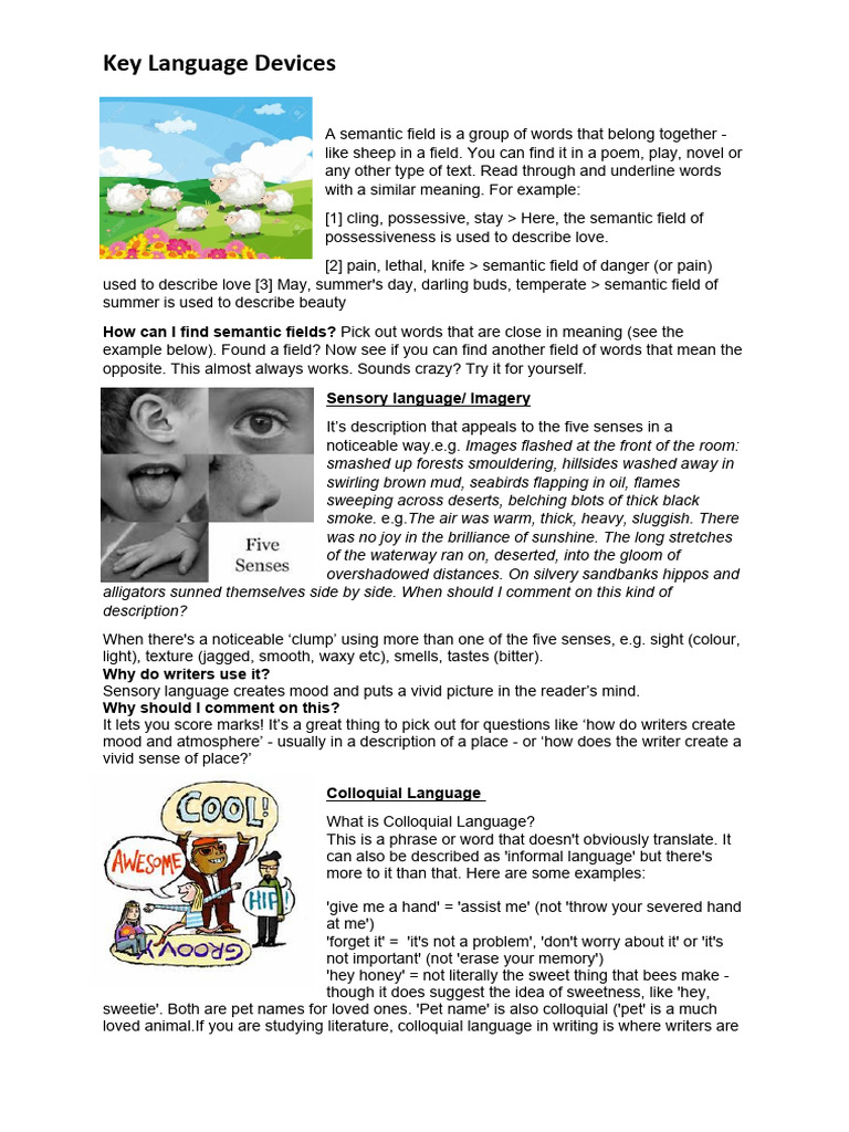 Language Devices For Visual Learners KJ | PDF