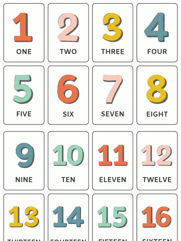 Numbers Flashcards | PDF