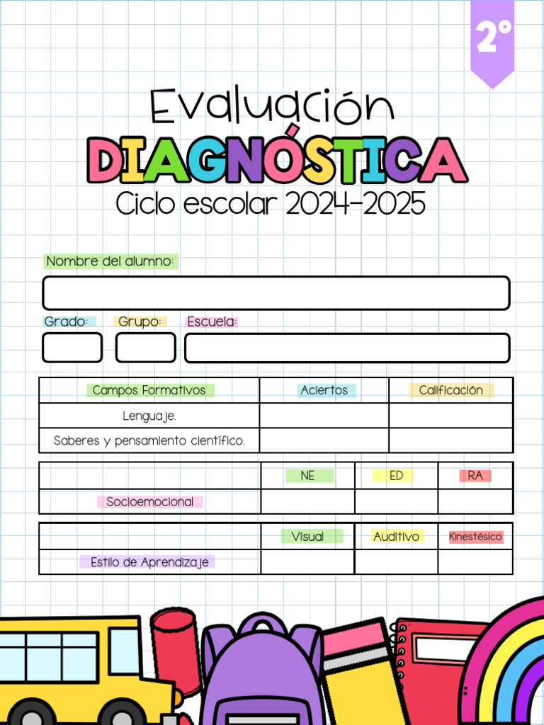 Examen Diagnóstico Segundo Grado 2024 | PDF