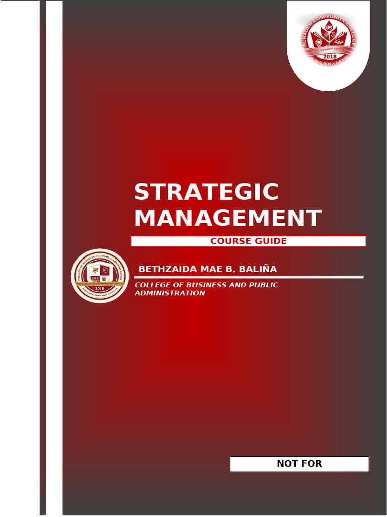 Strategic Management 2024 Module 1 | PDF