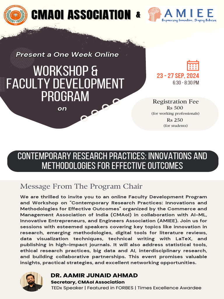 FDP Final Brochure - Contemporary Research Practices - Innovations and Methodologies For ...