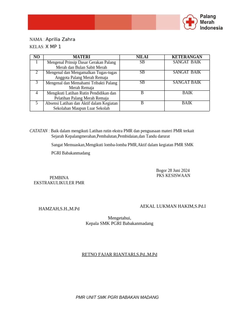 Nilai PMR Hamzah | PDF