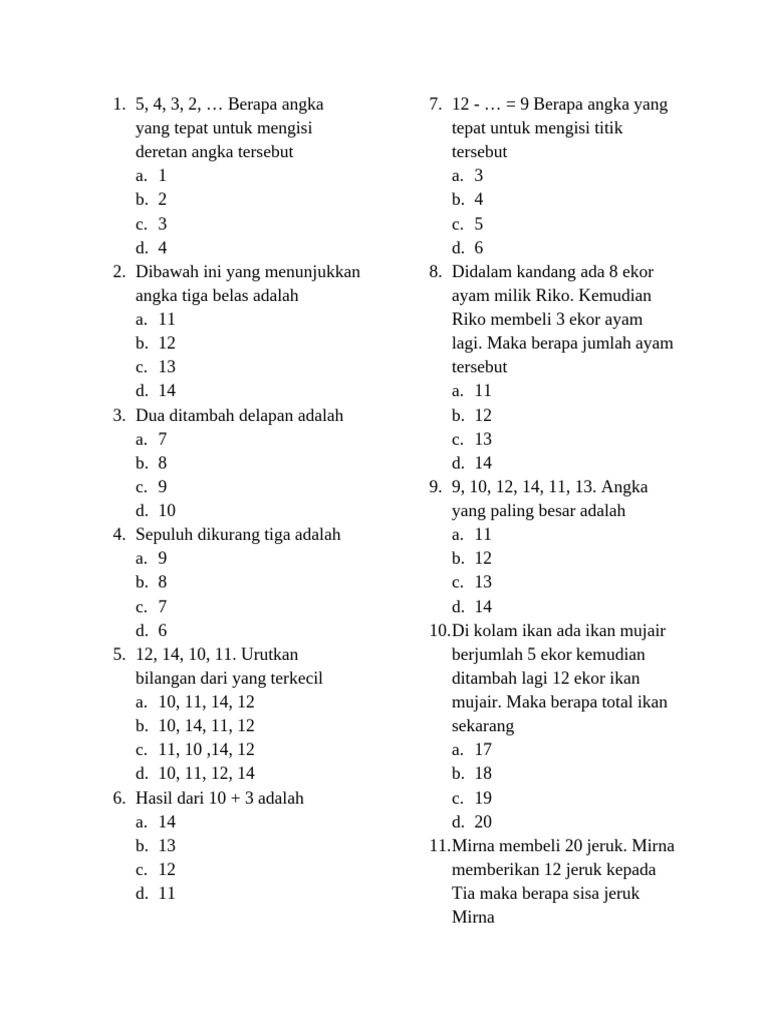 Hitung Hitungan Dasar | PDF