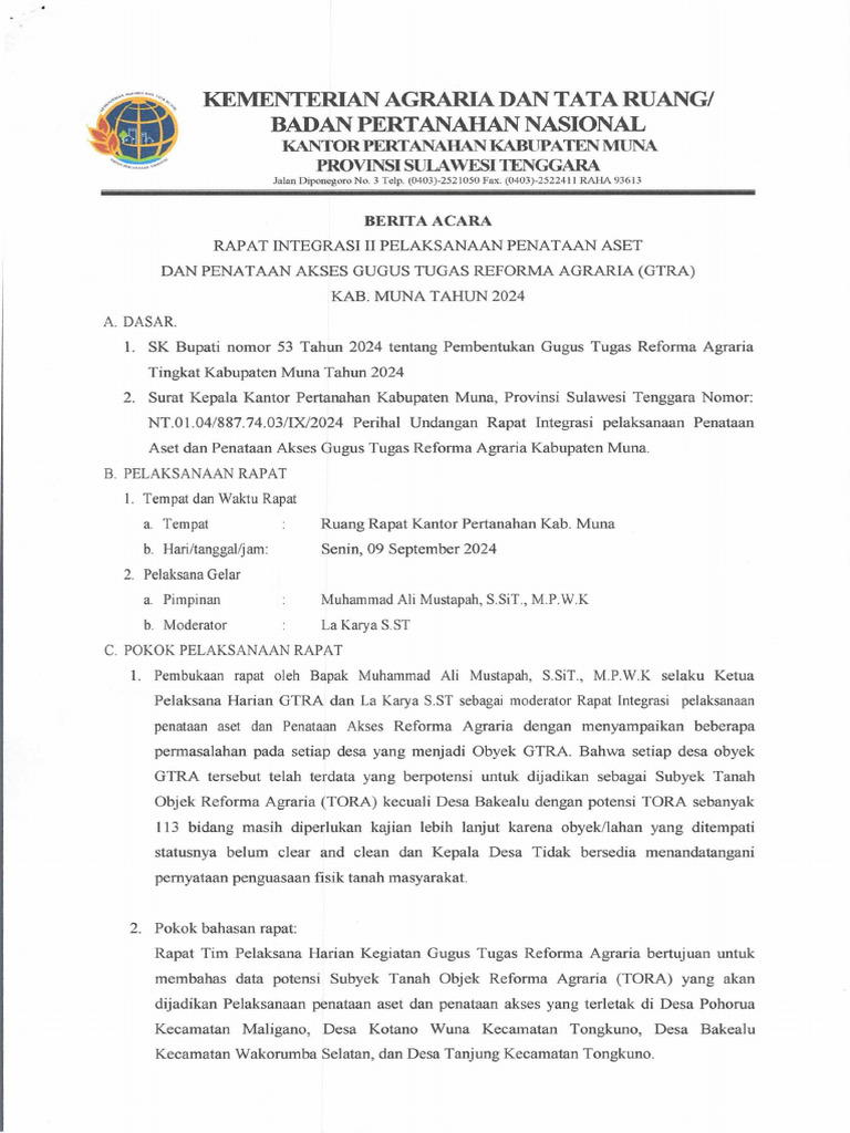 BA Rapat Integrasi | PDF