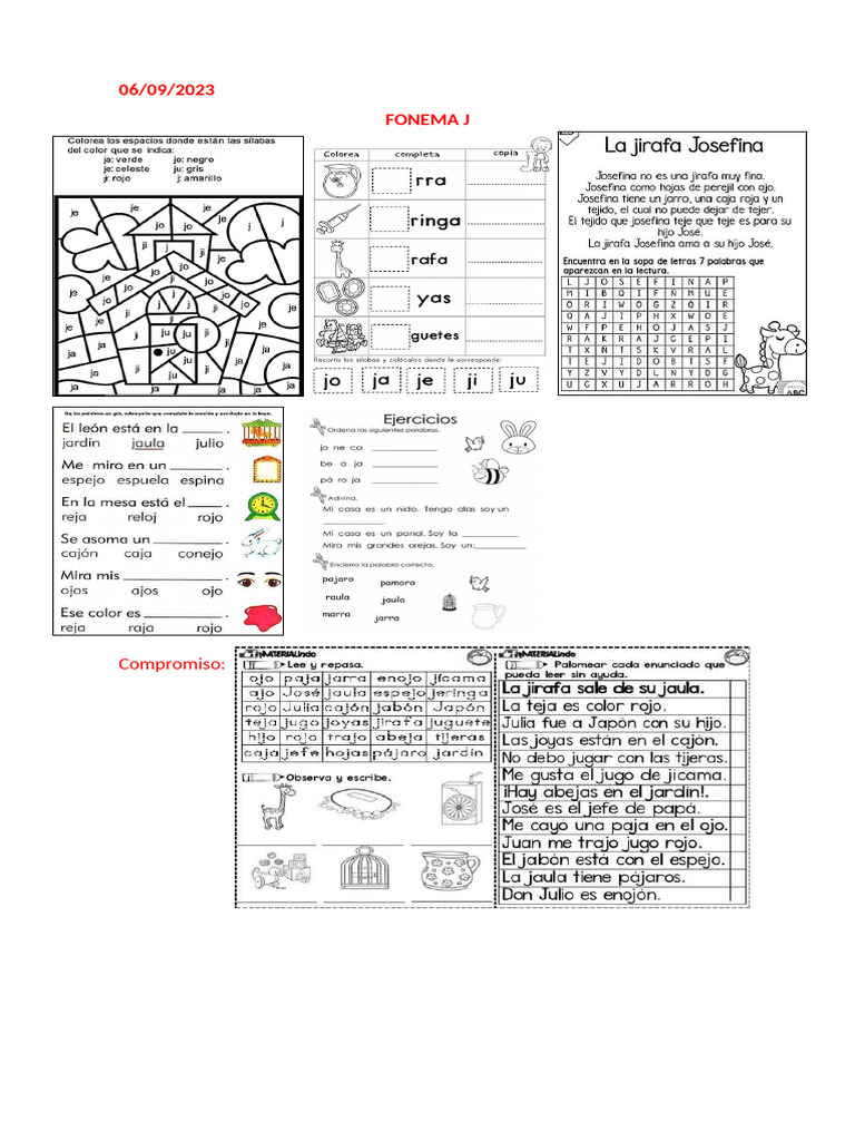 FONEMA J Primero | PDF