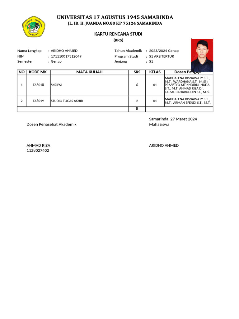 Cetak KRS 171110017312049 | PDF