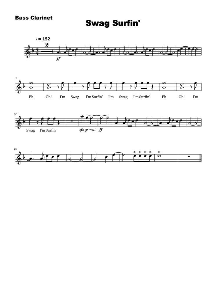 Swag Surfin'-Bass Clarinet | PDF