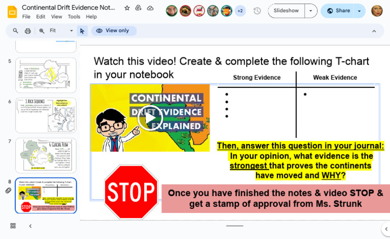 Continental Drift Evidence Notes - Google Slides | PDF