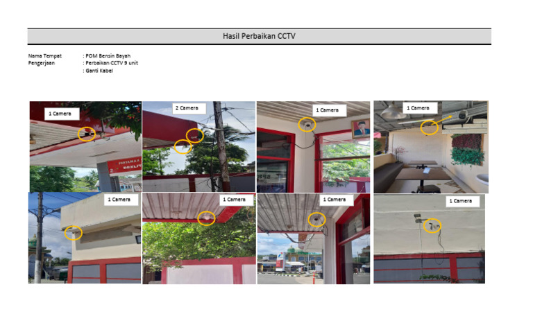 Perbaikan CCTV di POM Bensin Bayah | PDF