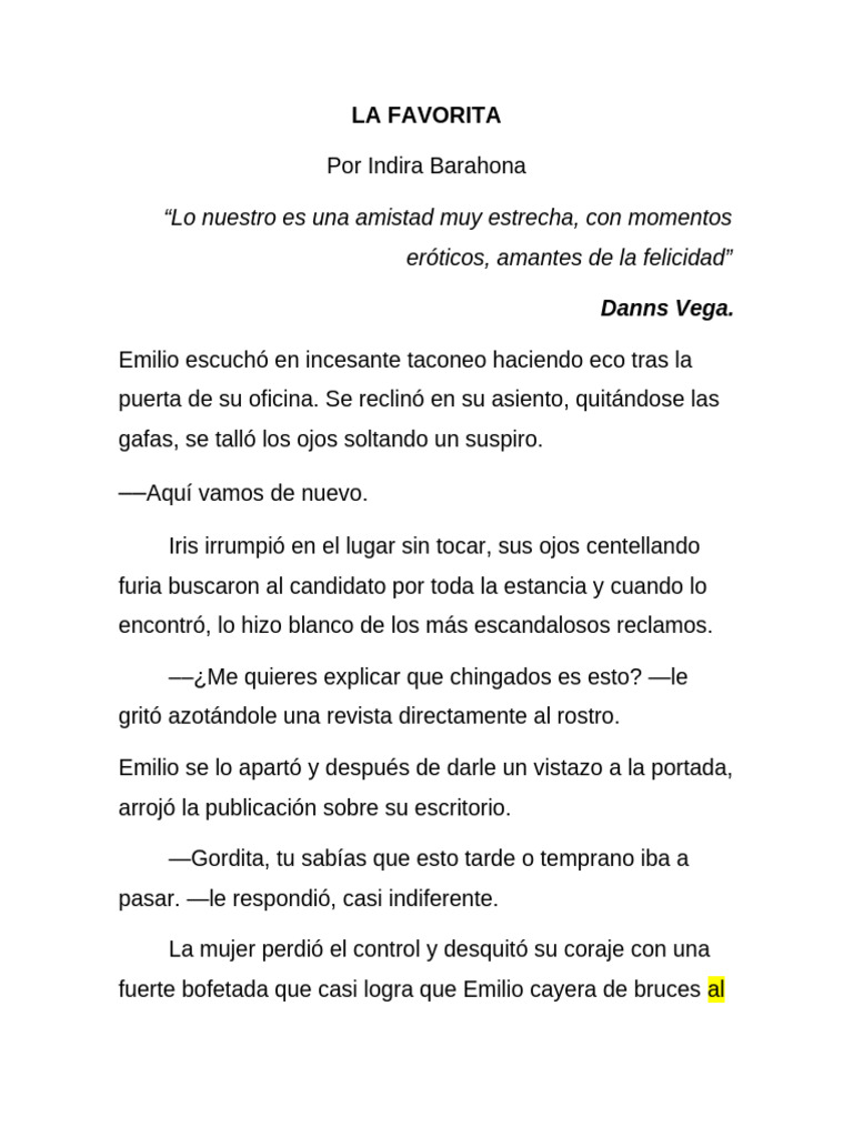 LA FAVORITA-Indhira-Correcciones-renato | PDF | Amor | Cielo