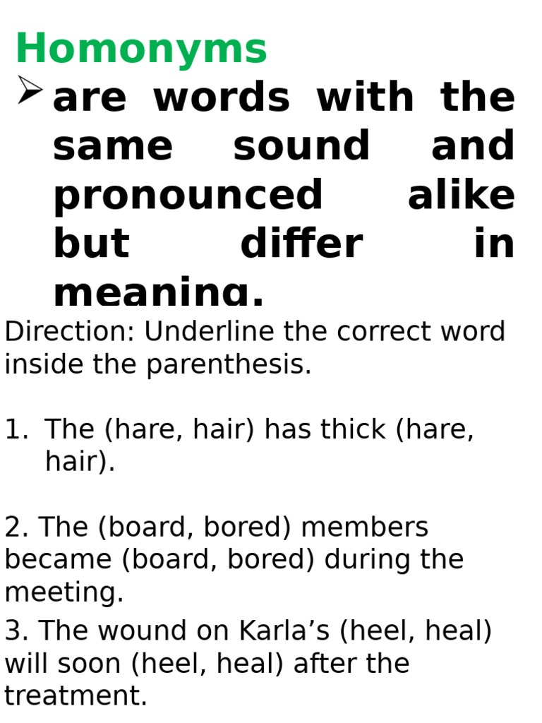 English - Q3 Homonyms | PDF