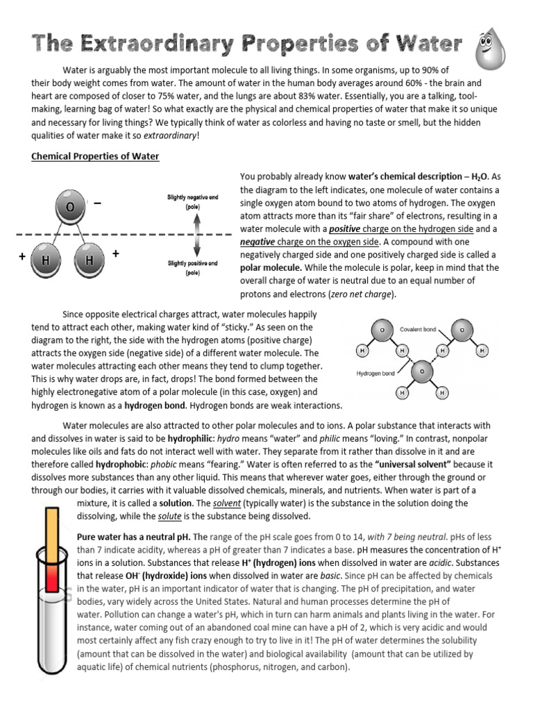 Properties of Water Reading - (1 - ) | PDF | Water | Solvation