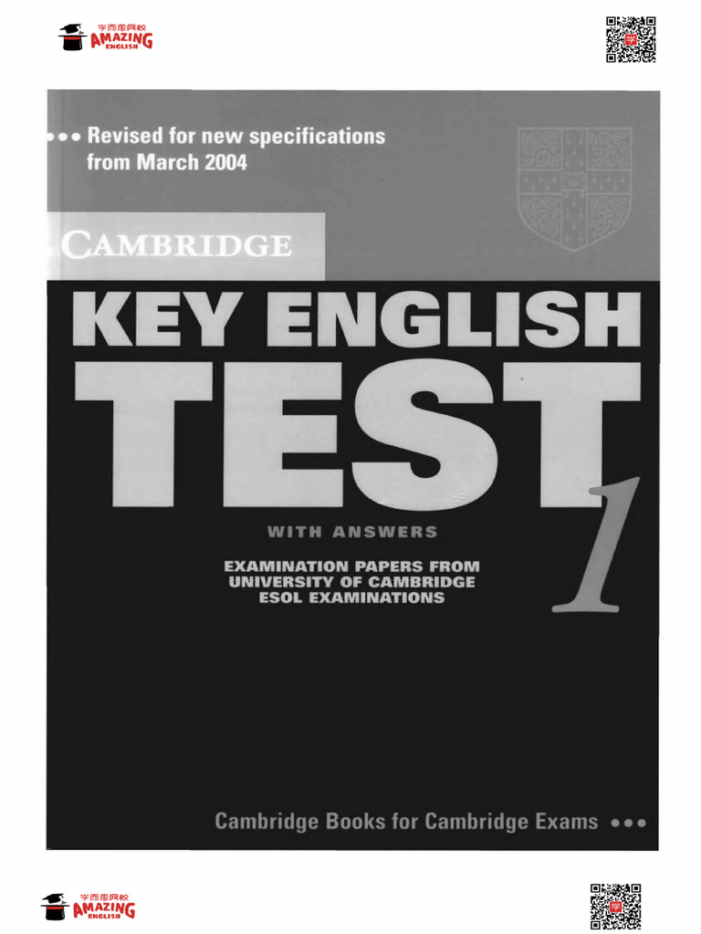 Cambridge Key English Test 1 | PDF