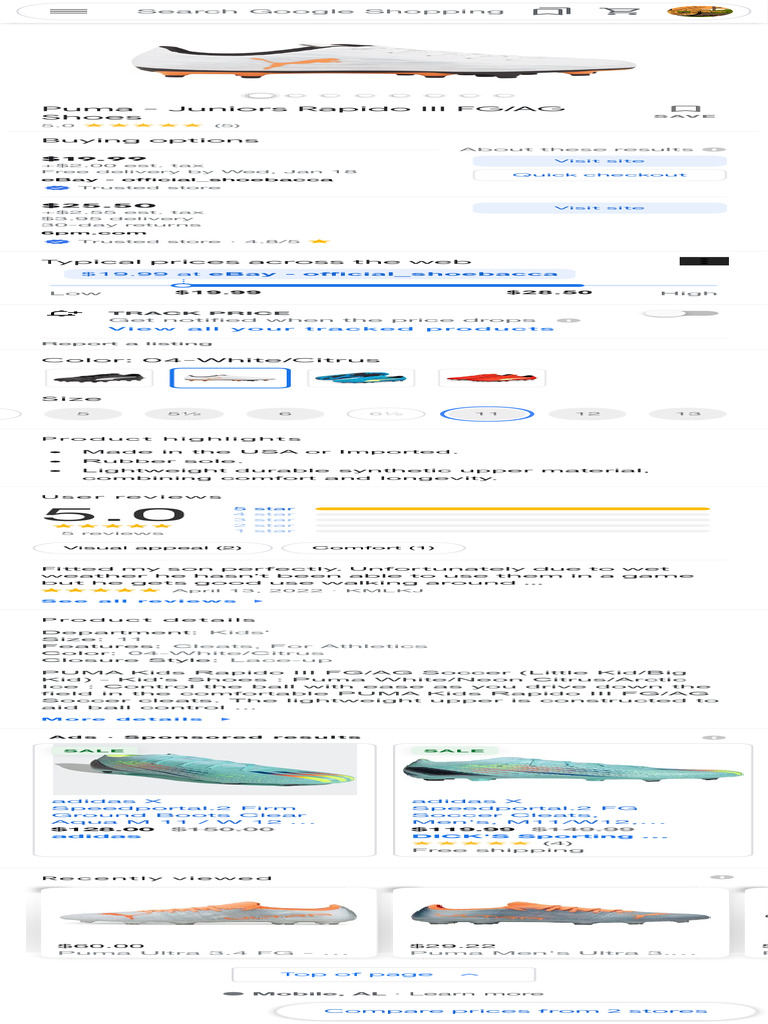 Puma - Juniors Rapido III FGAG Shoes Google SH | PDF | Shoe | Adidas