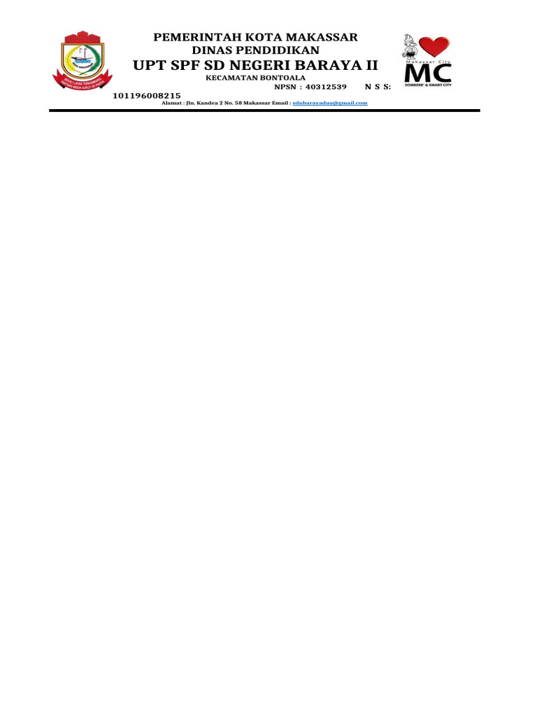 kop surat upt sd negri baraya II | PDF