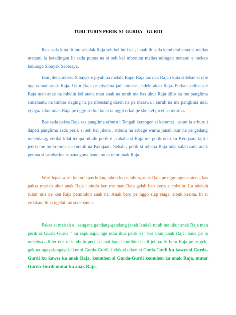 Naskah Sinopsis Gurda-Gurdi | PDF
