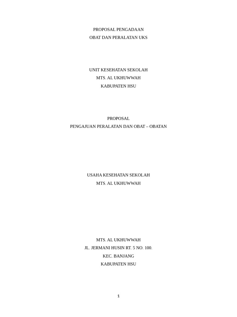 Proposal Pengadaan | PDF