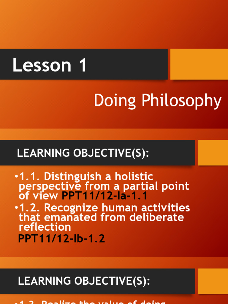 Lesson 1-Intro to Philo for Discussion m1 | PDF