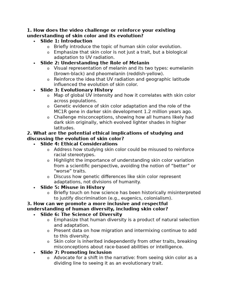 The Evolution of Skin Color | PDF