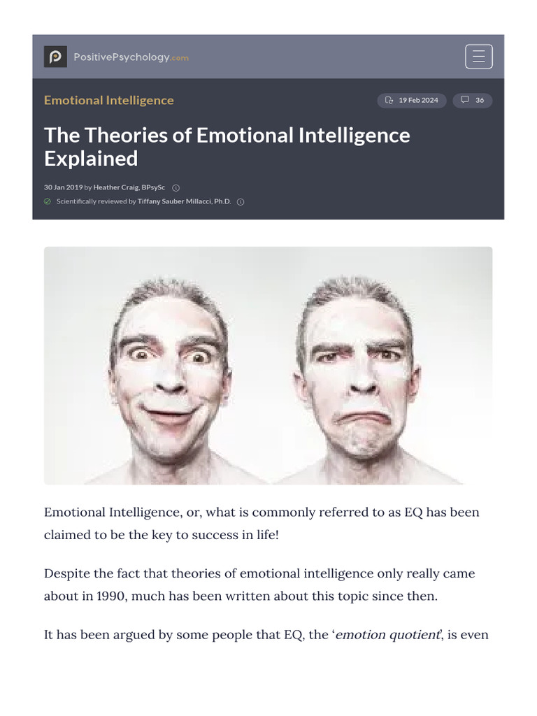 The Theories of Emotional Intelligence Explained | PDF