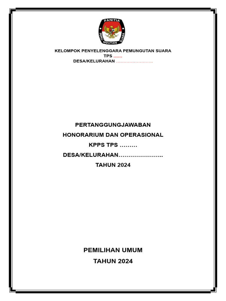 SPJ KPPS TPS .... Desa...... Kecamatan....... | PDF