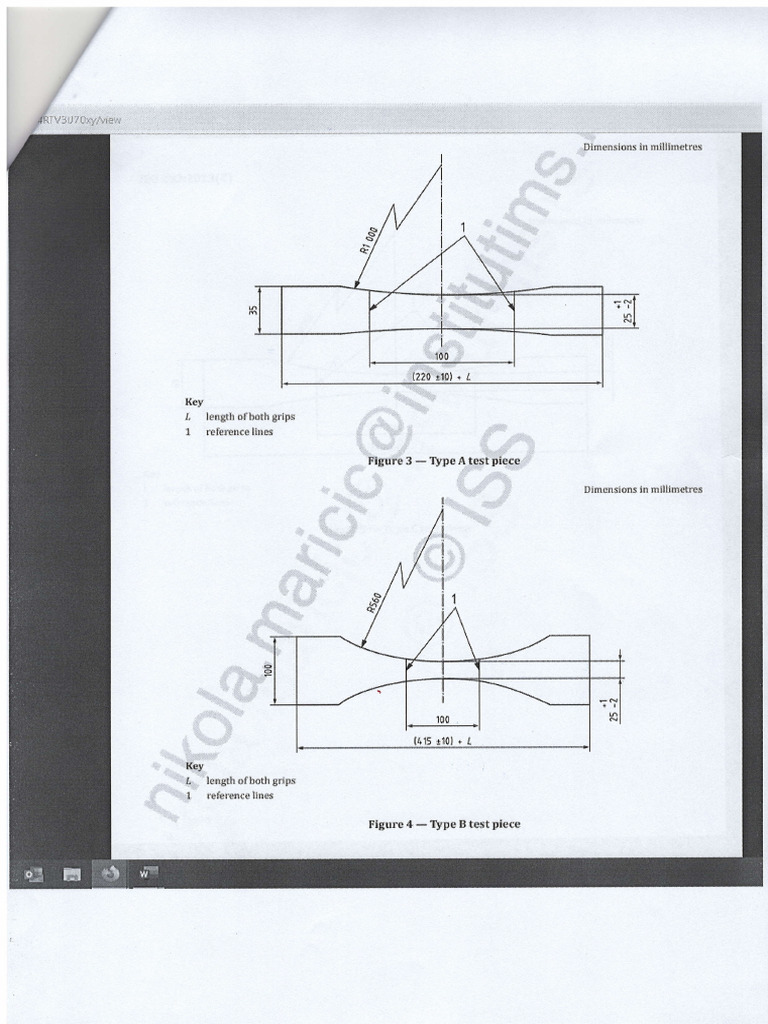 Epruveta Tip A I B SRPS EN ISO 283 | PDF